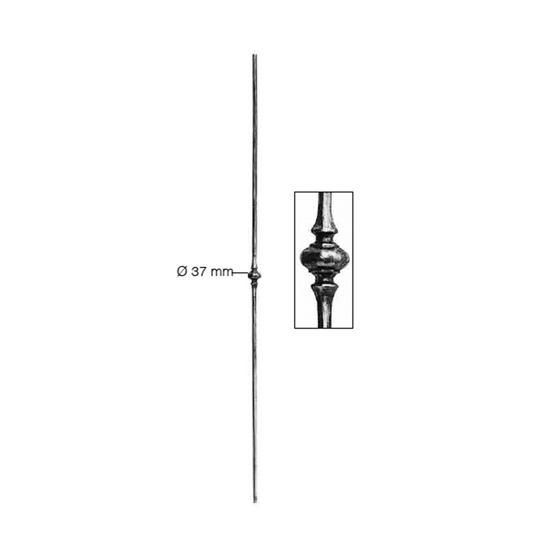 Barreau motif central rond de 12 | METALIDEAL